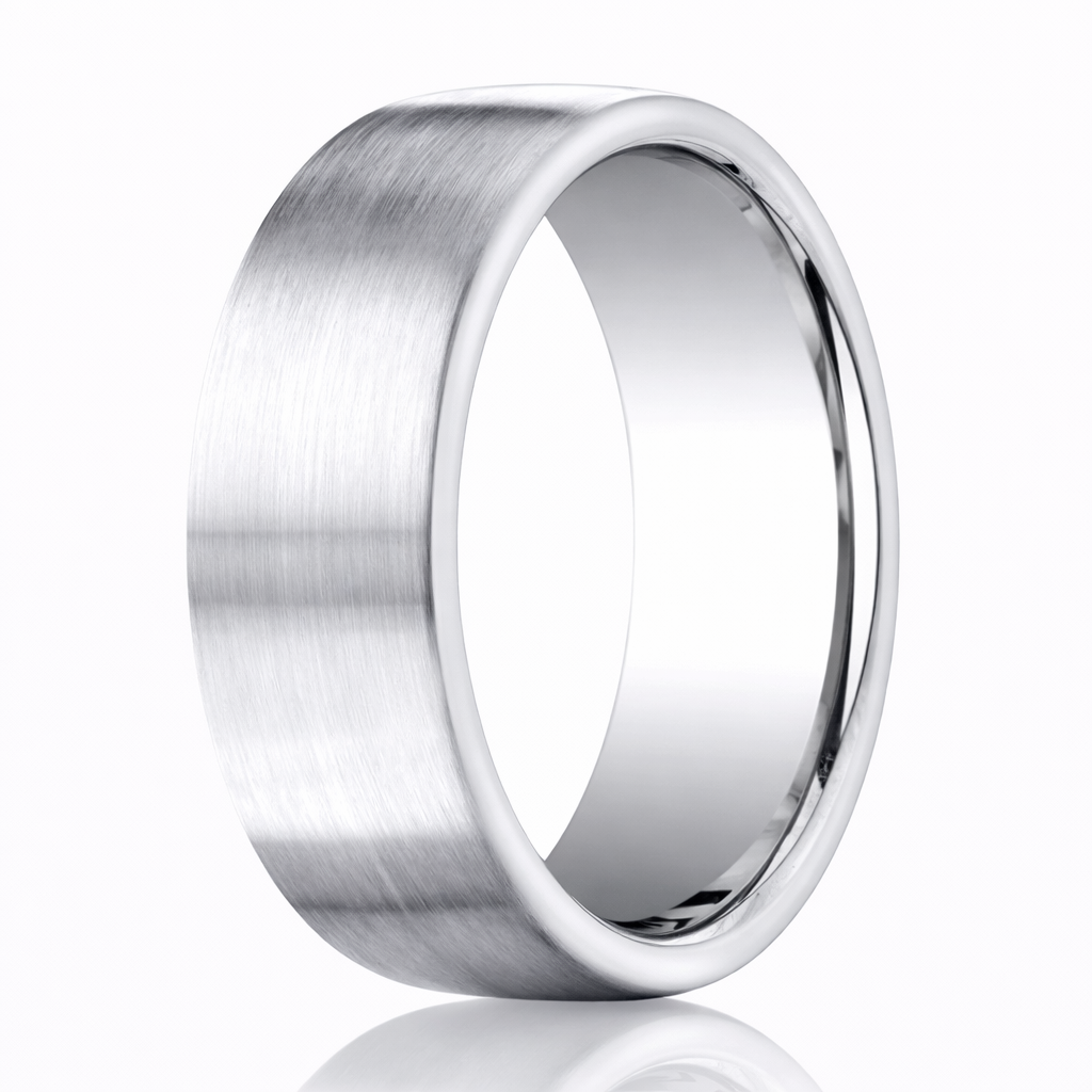 The Baron Cobalt Chrome Men's Wedding Band Satin Finish 7.5mm – Just ...