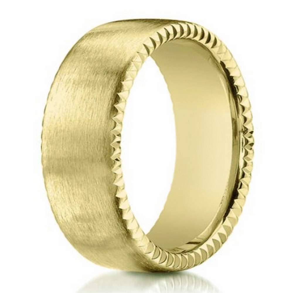 18K Yellow Gold Wedding Bands l Just Mens Rings