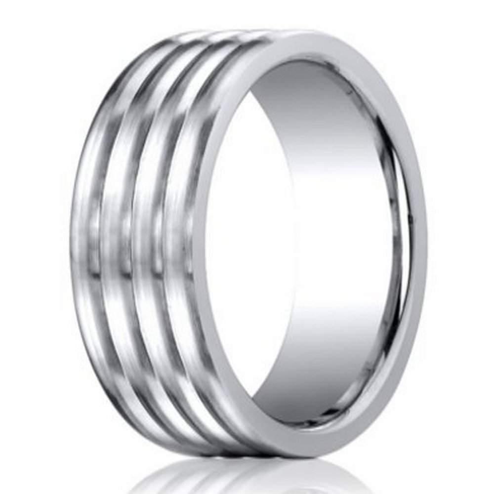 The Royce Men's Cobalt Chrome Wedding Ring Polished Rolled Design 7mm ...