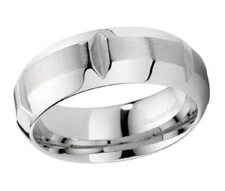 Stainless Steel Wide Notched Ring-9mm